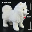 Auswella Large Fluffy Samoyed Plush Dog- Lifelike Realistic Kids ...