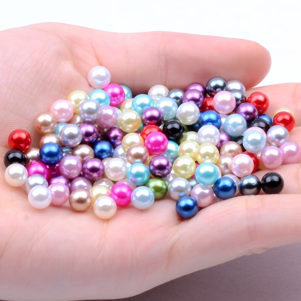 Feildoo 100g 6mm Mix-Colors ABS Pearl Beads with No Holes, Round Pearls ...