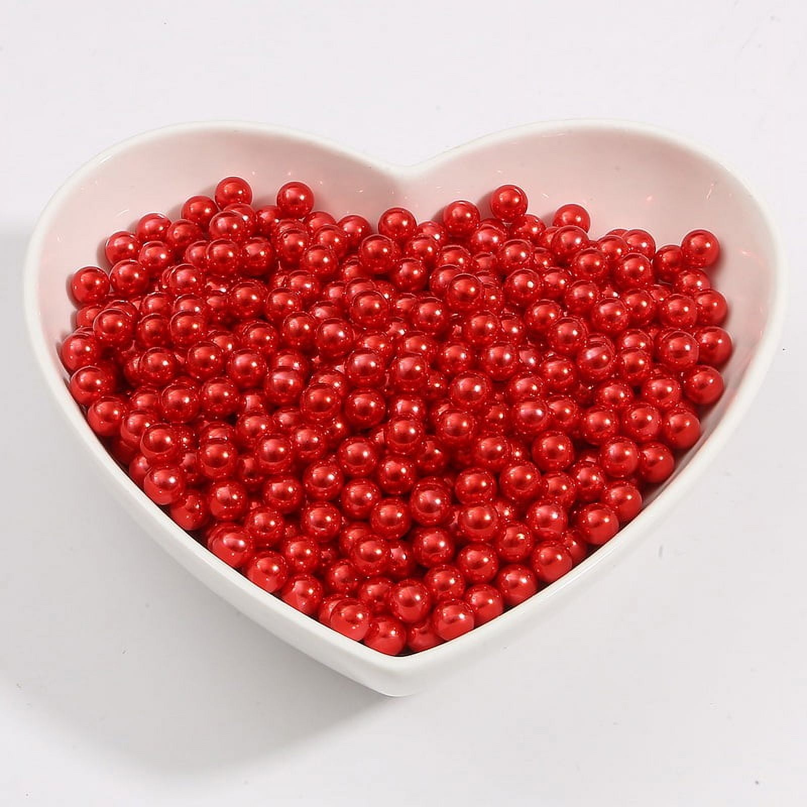 Feildoo 100g 6mm Red Pearls Pearl Vase Fillers Polished Beads for Vases ...