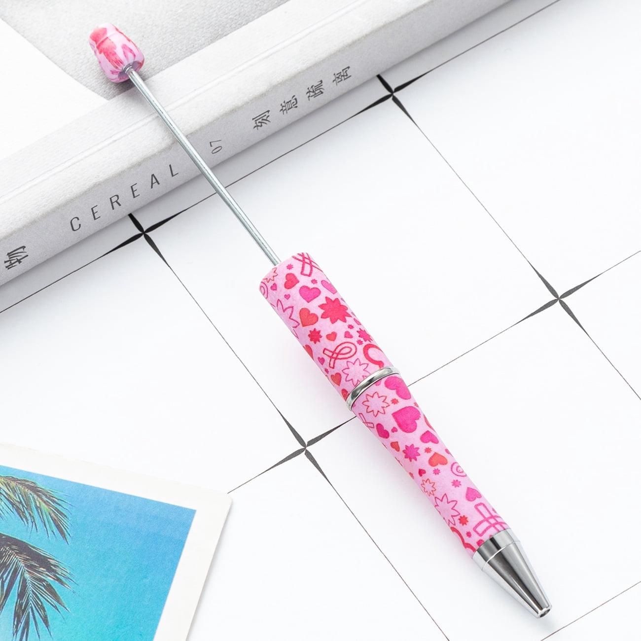 Feildoo 10pcs Beadable Pens Assorted Bead Ballpoint Pen Shaft Black Ink ...