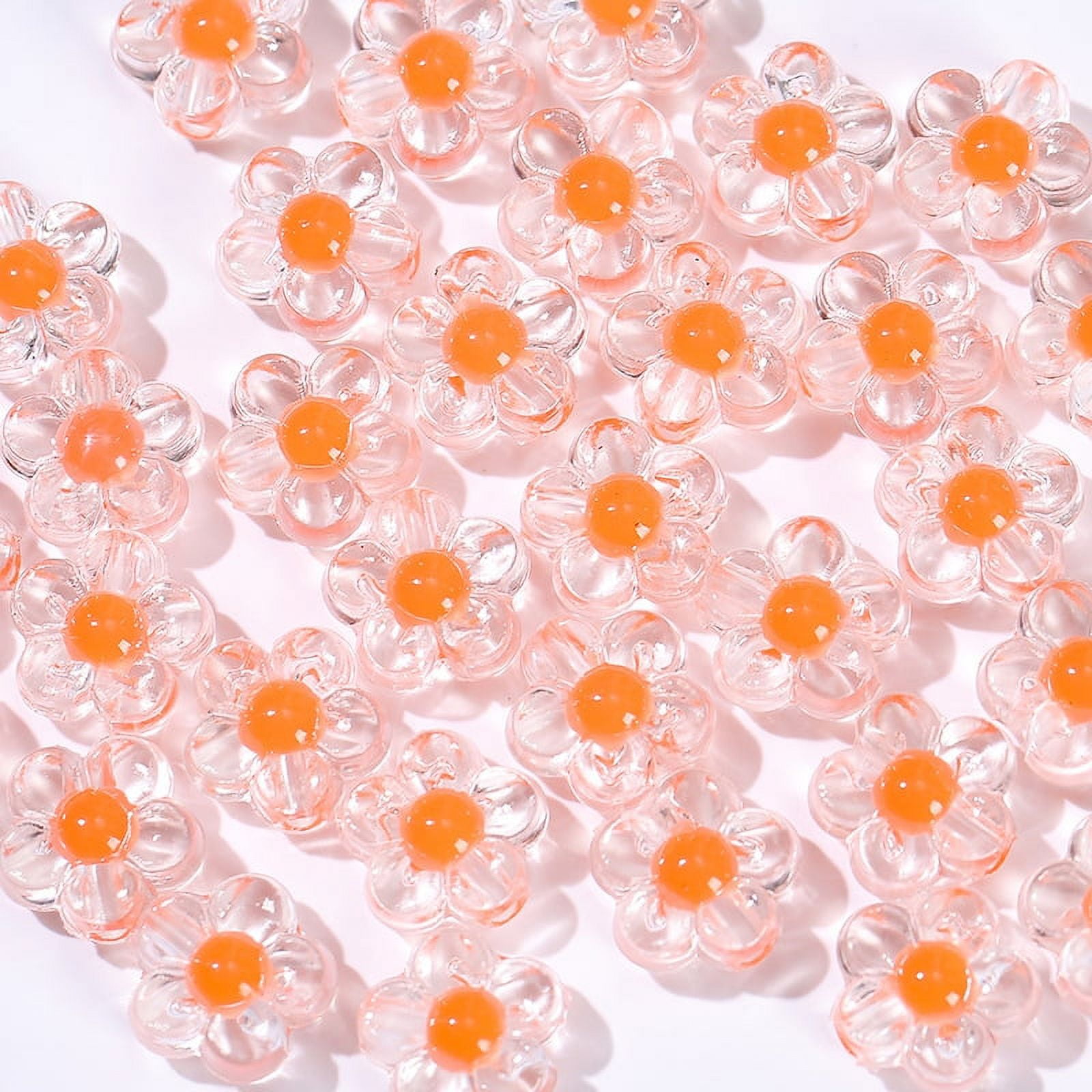 Feildoo 200pcs DIY Arcylic Flower Beads Mixed Colors In Bulk 12x12mm ...