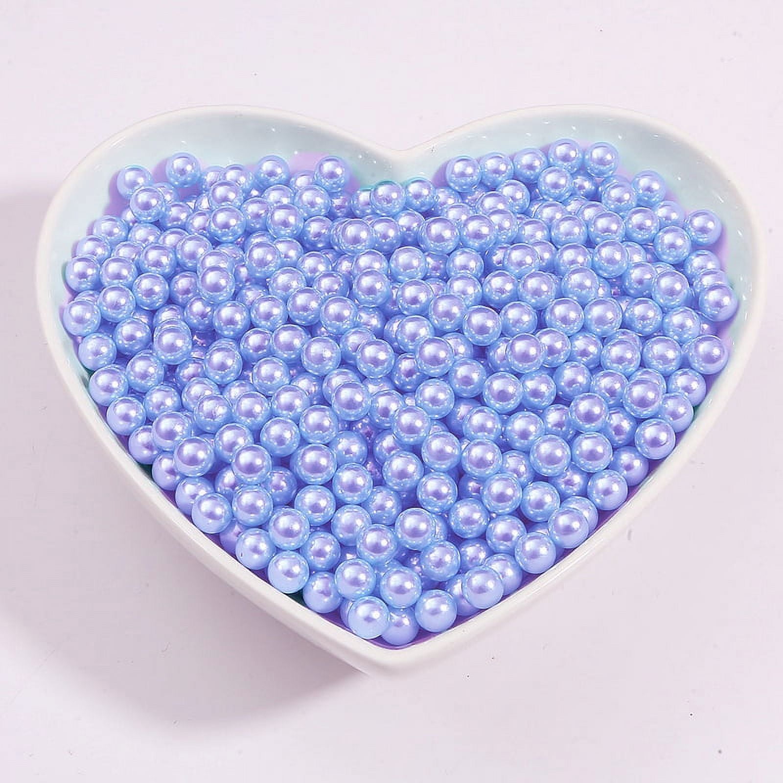 Feildoo 6mm Fake Pearl Beads, 100g/bag Light Blue Purple Pearls for ...