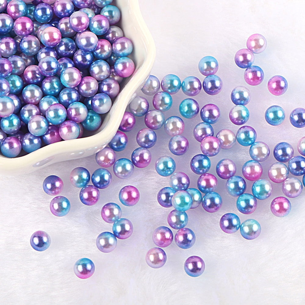 Feildoo 6mm Fake Pearl Beads, 250g/bag Gradient Color Pearls for ...