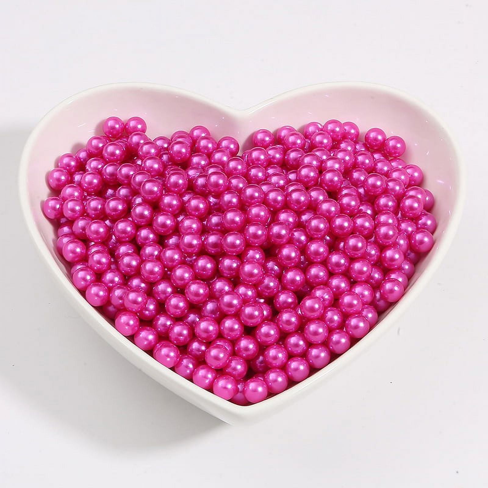 Feildoo 6mm Fake Pearl Beads, 250g/bag Peach Pink Pearls for Jewelry ...