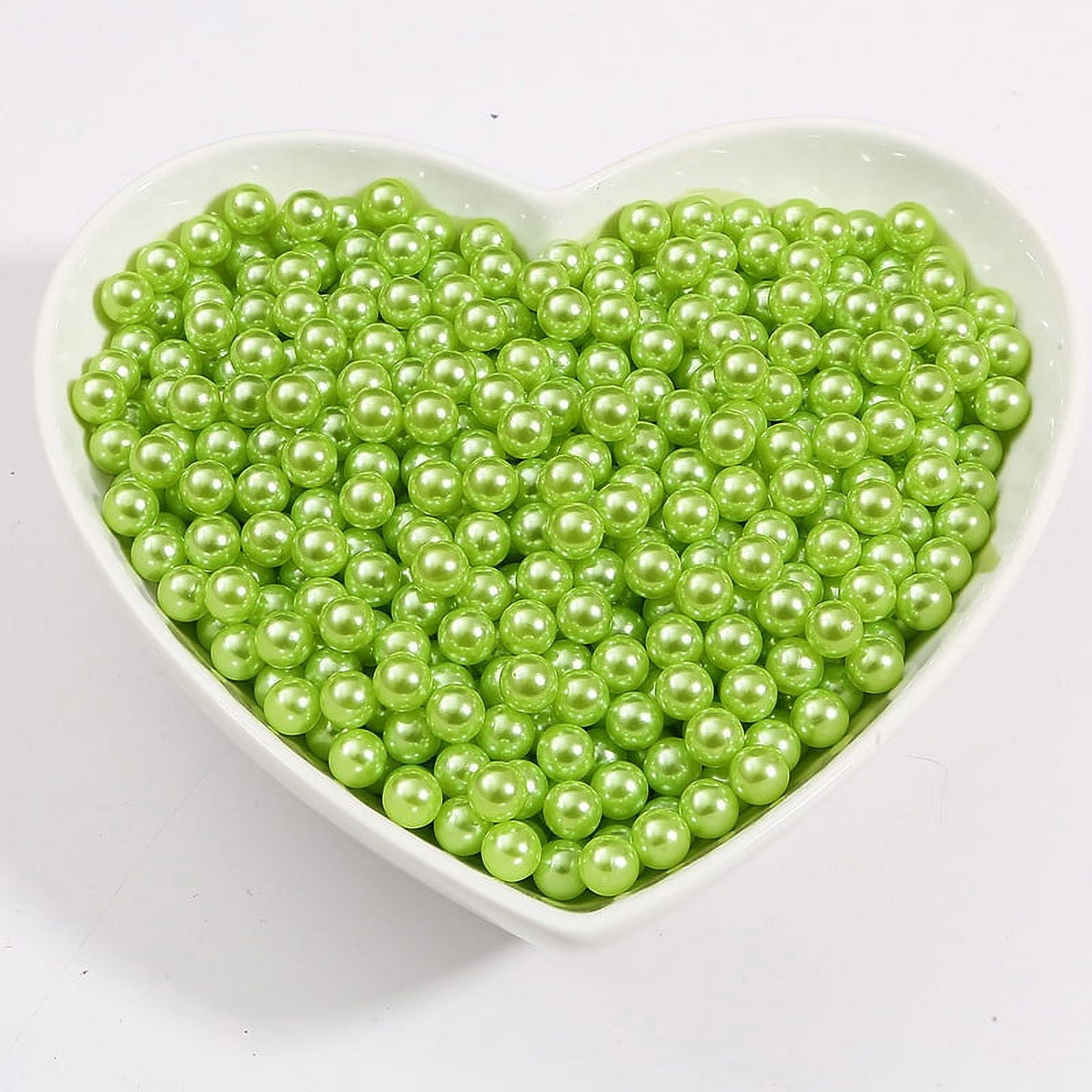 Feildoo 6mm Fruit Green Craft Supplies Round Faux ABS Pearls Beads ...