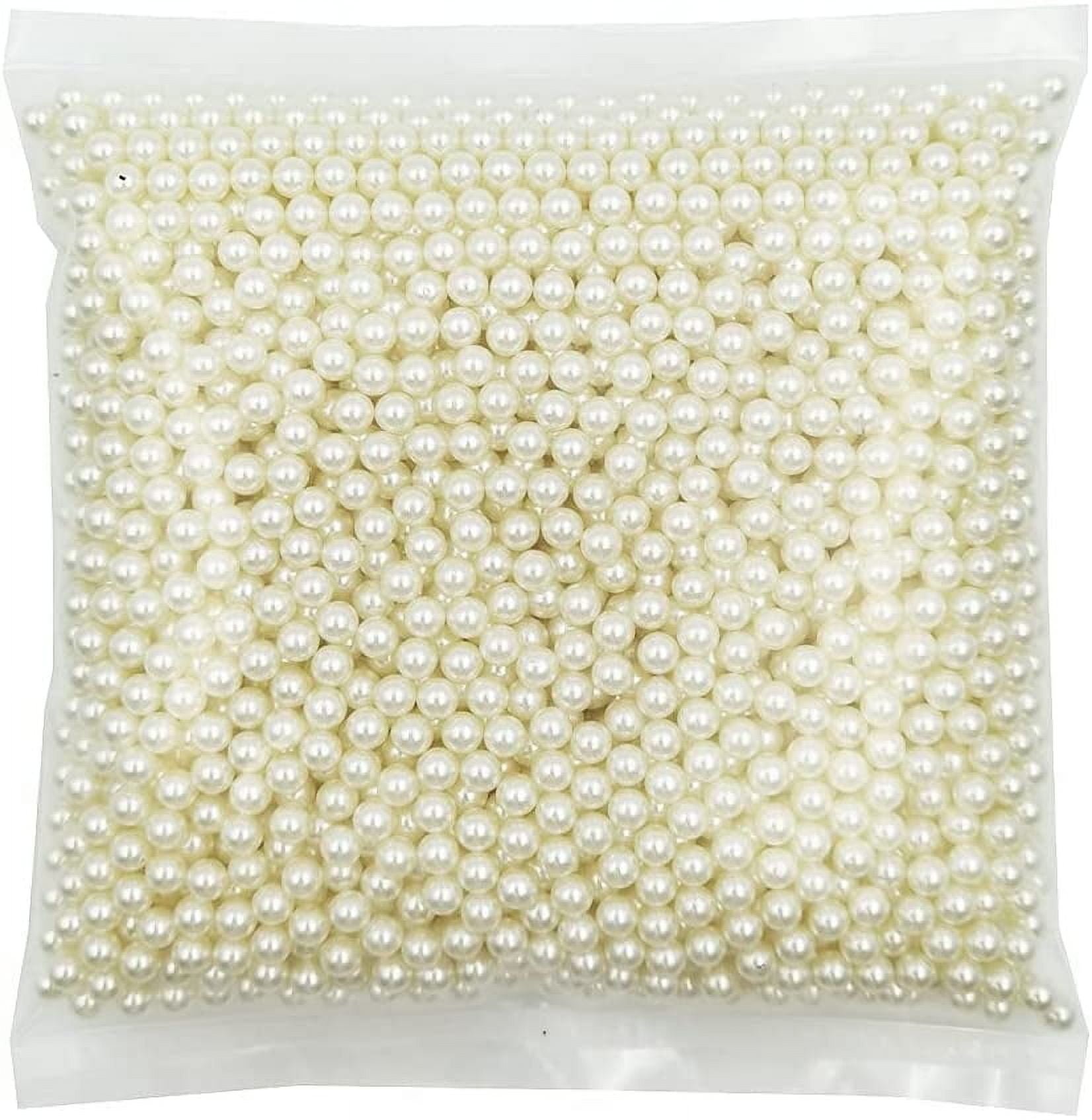 Feildoo Faux Pearl Beads, White 6mm Pearl Craft Beads Pearls with Holes ...