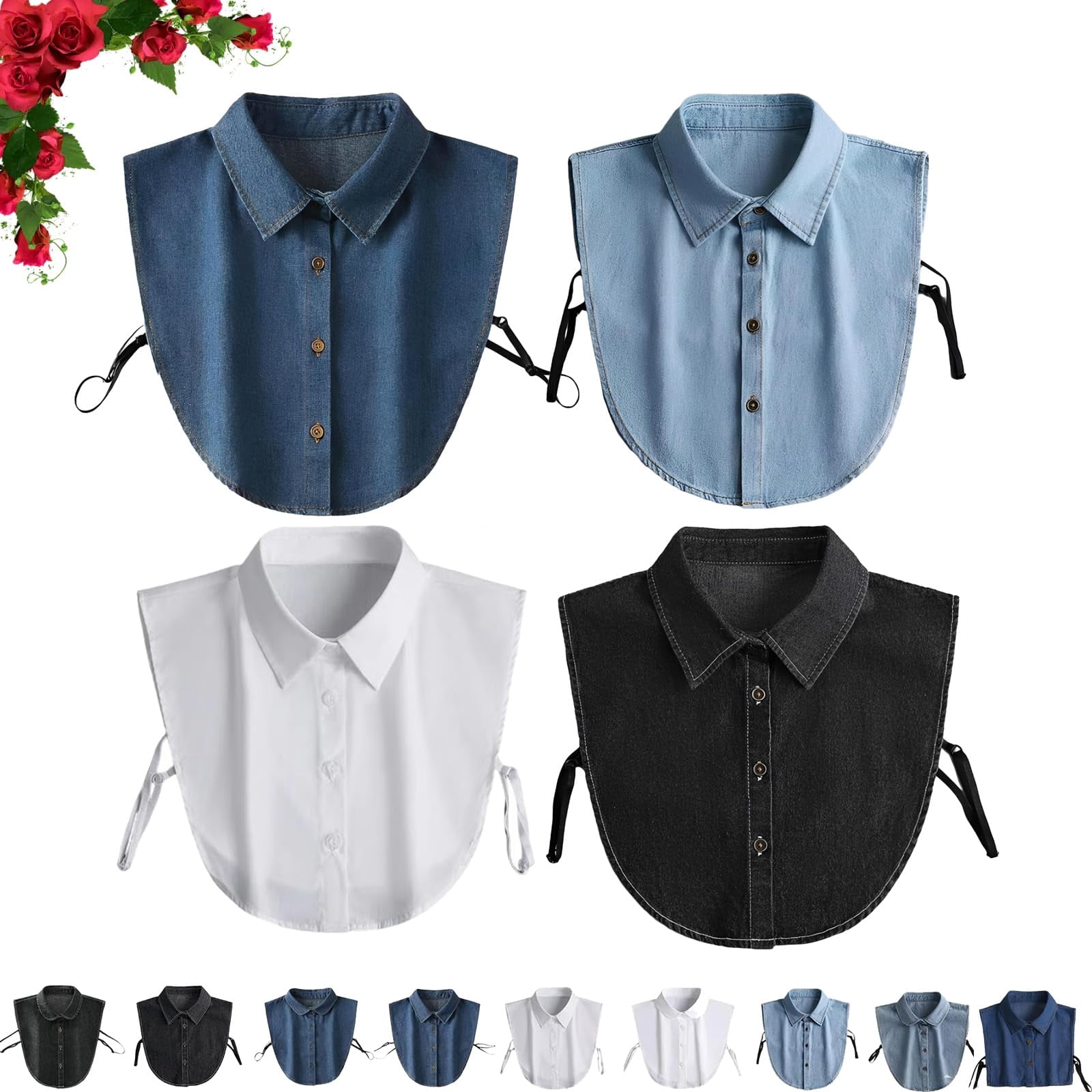 Feilium Denim False Collar the Layering Essential for Women, Fake ...