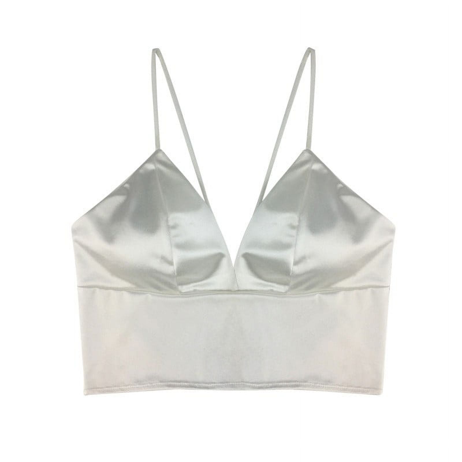 Feiona Sexy Women Strap Silk smooth Plunge Bralette Sleeping brassiere ...