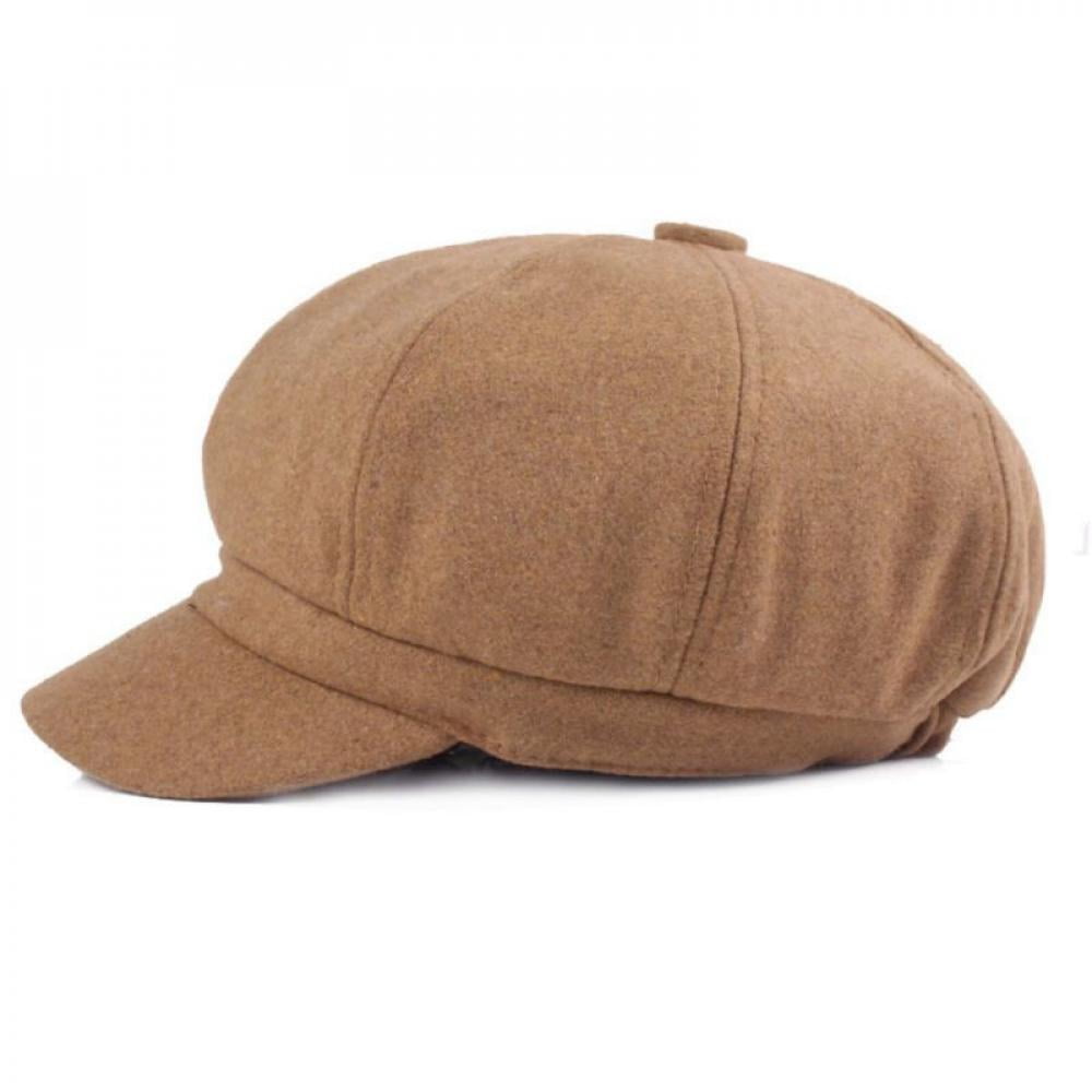 Feiona-Women Beret Hats Retro Woolen Octagonal Cap Warm Temperament ...