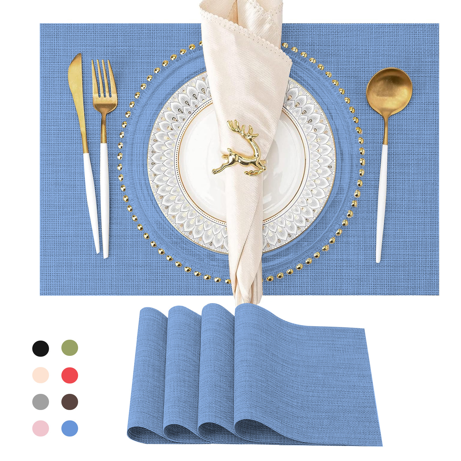 Collections Etc Kitchen Table Placemat and Centerpiece Set - 7 Pc ...