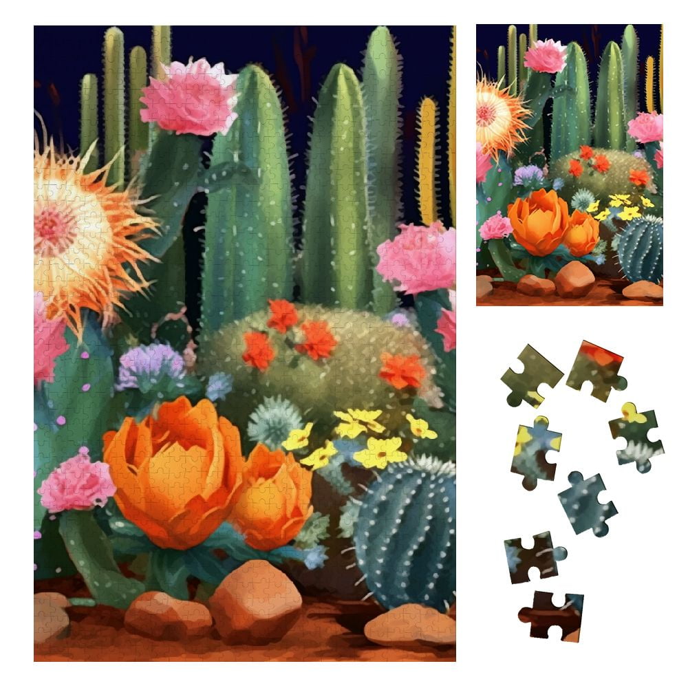 Feiri 1000 Piece Puzzle for Adults, Whisper of Cactus Jigsaw Puzzle ...