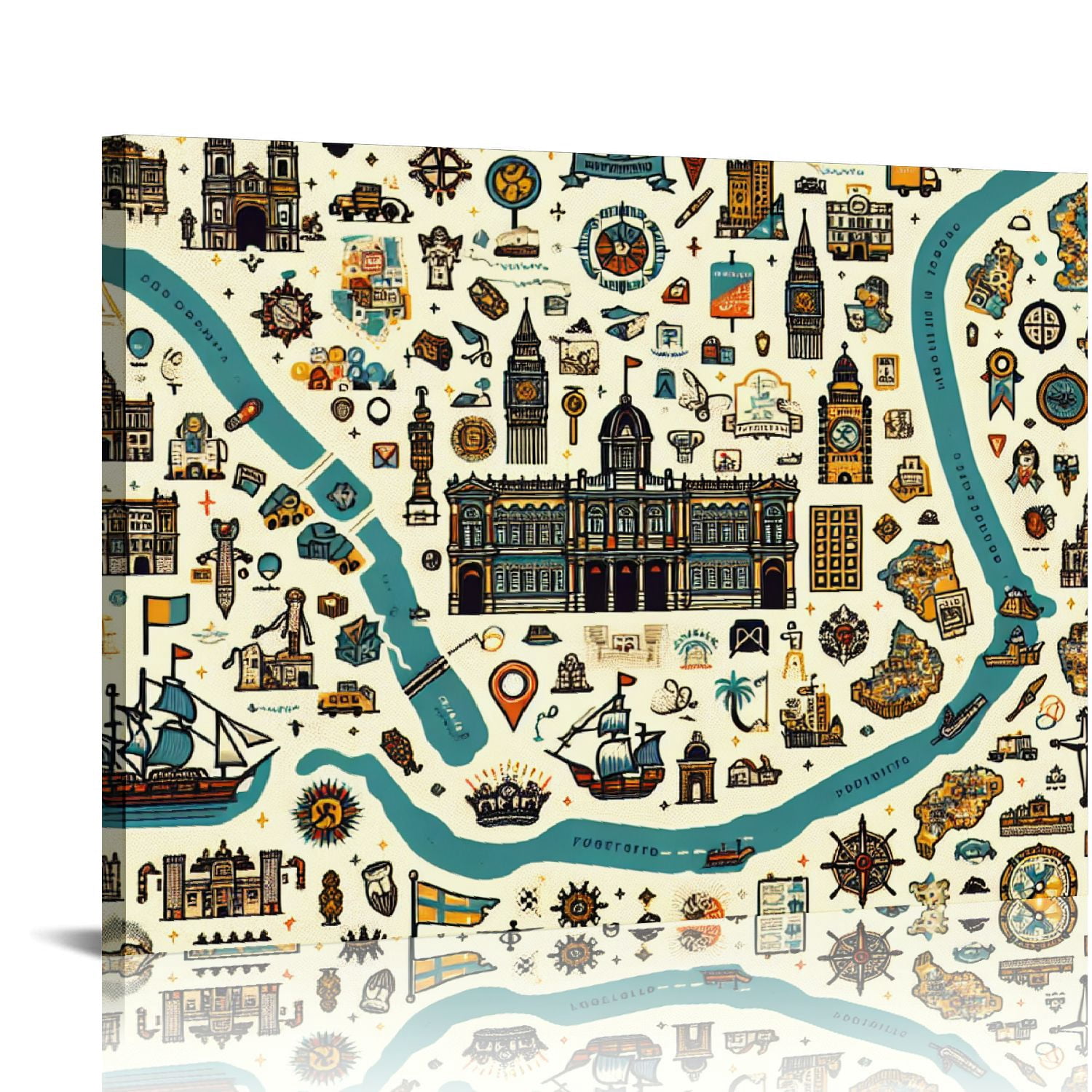 Feiri Art Posters Native American Indians of U.S.A Tribes Map Posters ...