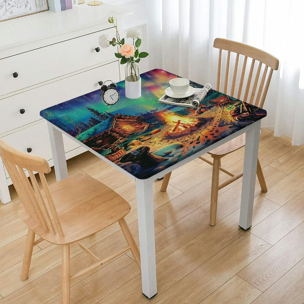 Feiri Aurora Borealis Square Table Cloth 100% Polyester Fiber Dining ...