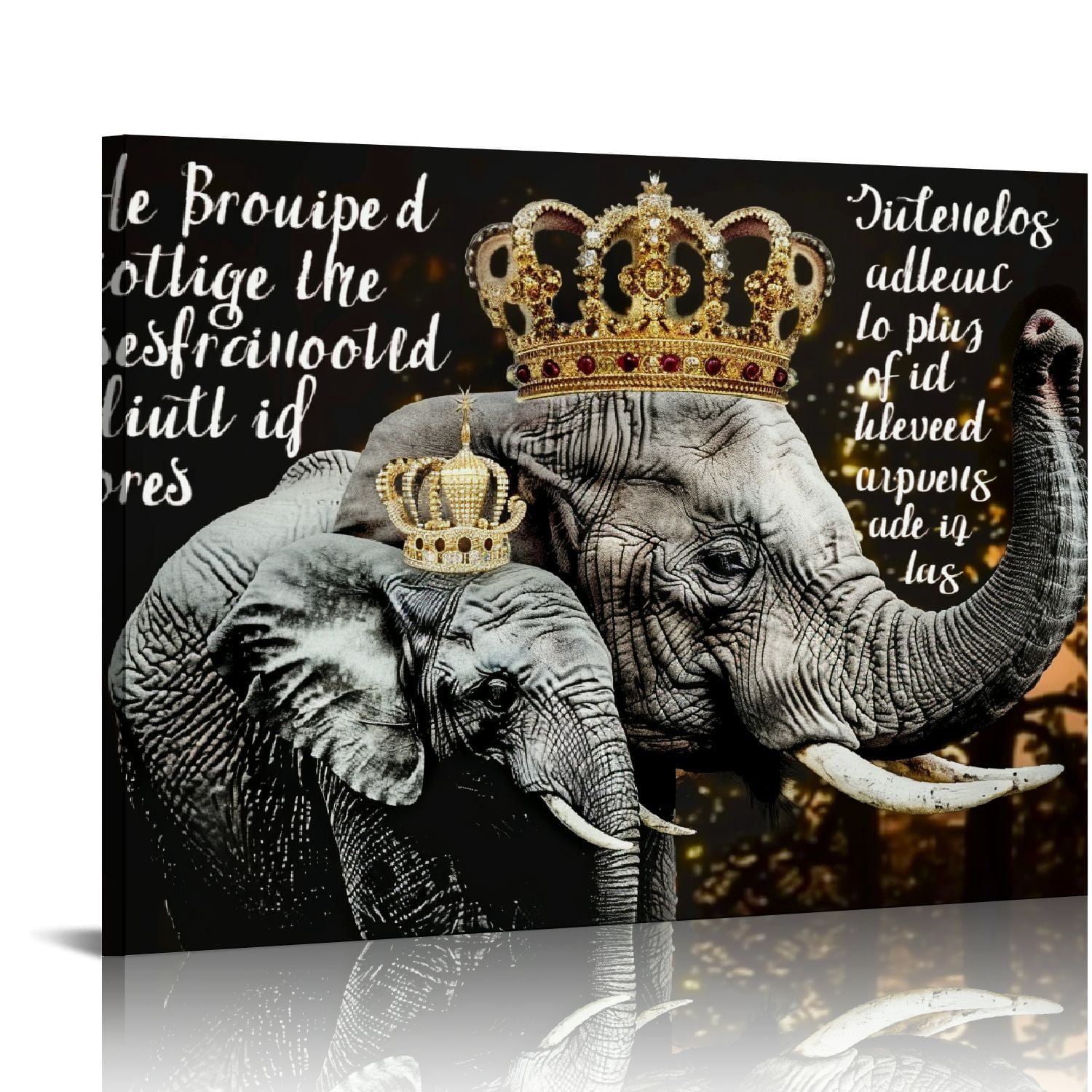 Feiri Black and White Elephant Wall Art Inspiritional Quotes - i Choose ...