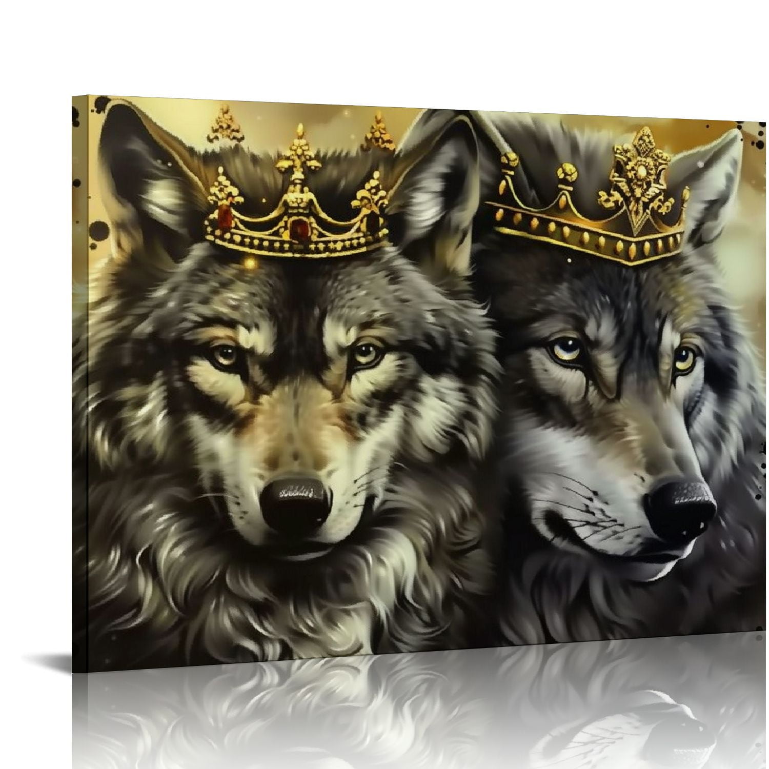 Feiri Black and White Wolf Wall Art Christian Two Wolves Poster Wolves ...