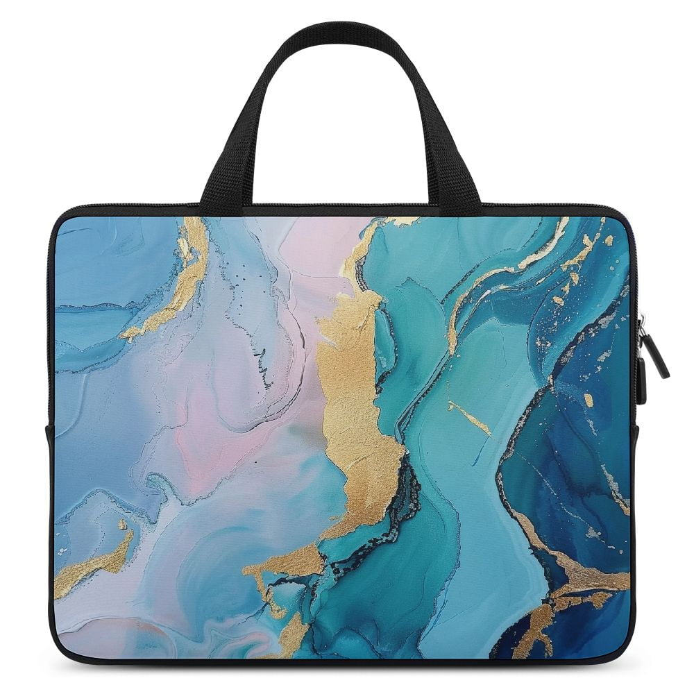 Feiri Blue Gold Abstract Laptop Handle Bag Diving Fabric Computer ...