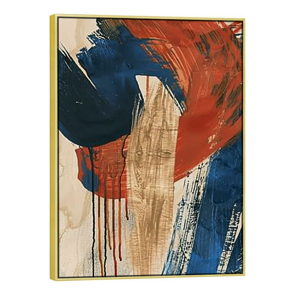 Feiri Boho Abstract Pretty Modern Aesthetic Canvas Print with Golden ...