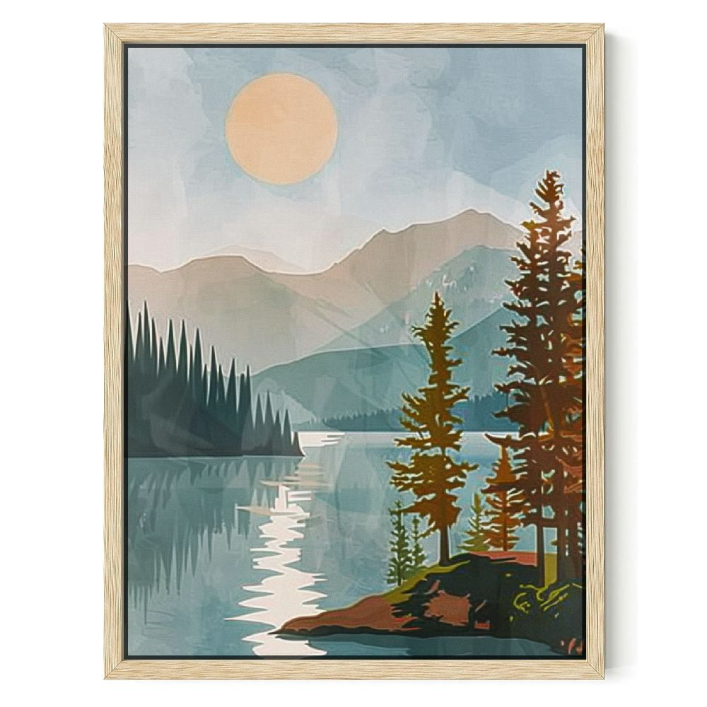 Feiri Boho Landscape Mid-Century Modern Mountain Sun Forest Nature ...