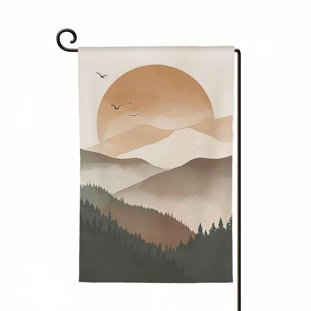 Feiri Boho Mid-Century Modern Abstract Sun Mountain Forest Nature ...