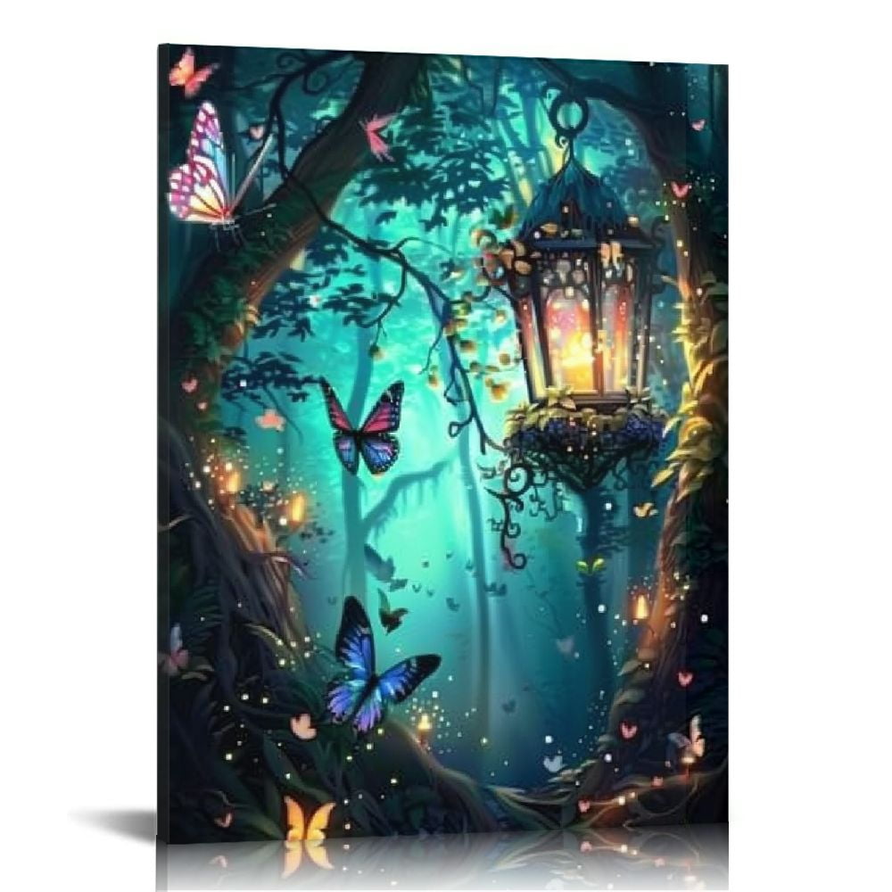 Feiri Butterfly Wall Art Prints,Blue Butterfly Poster Canvas Wall Decor ...