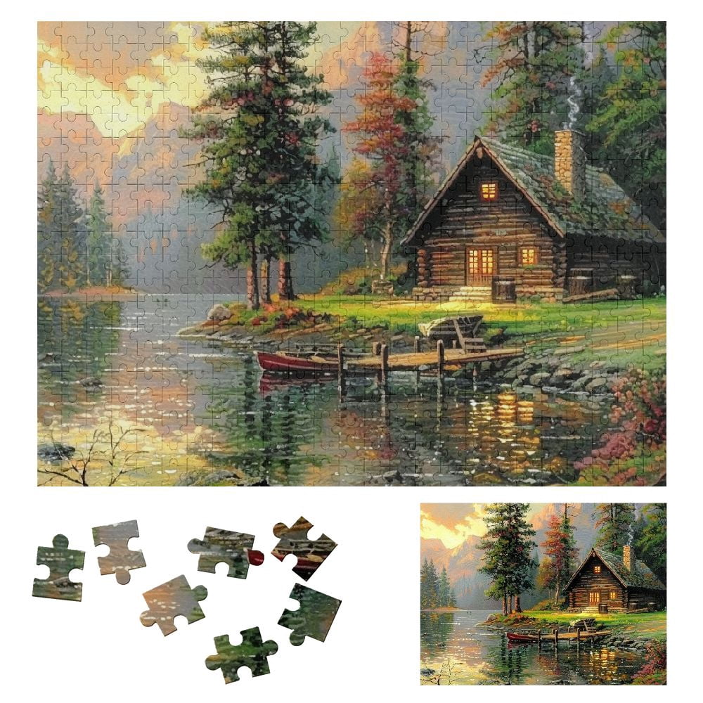 CMMY Cabin by the Lake Wooden Jigsaw Puzzle Horizontal Impossible ...