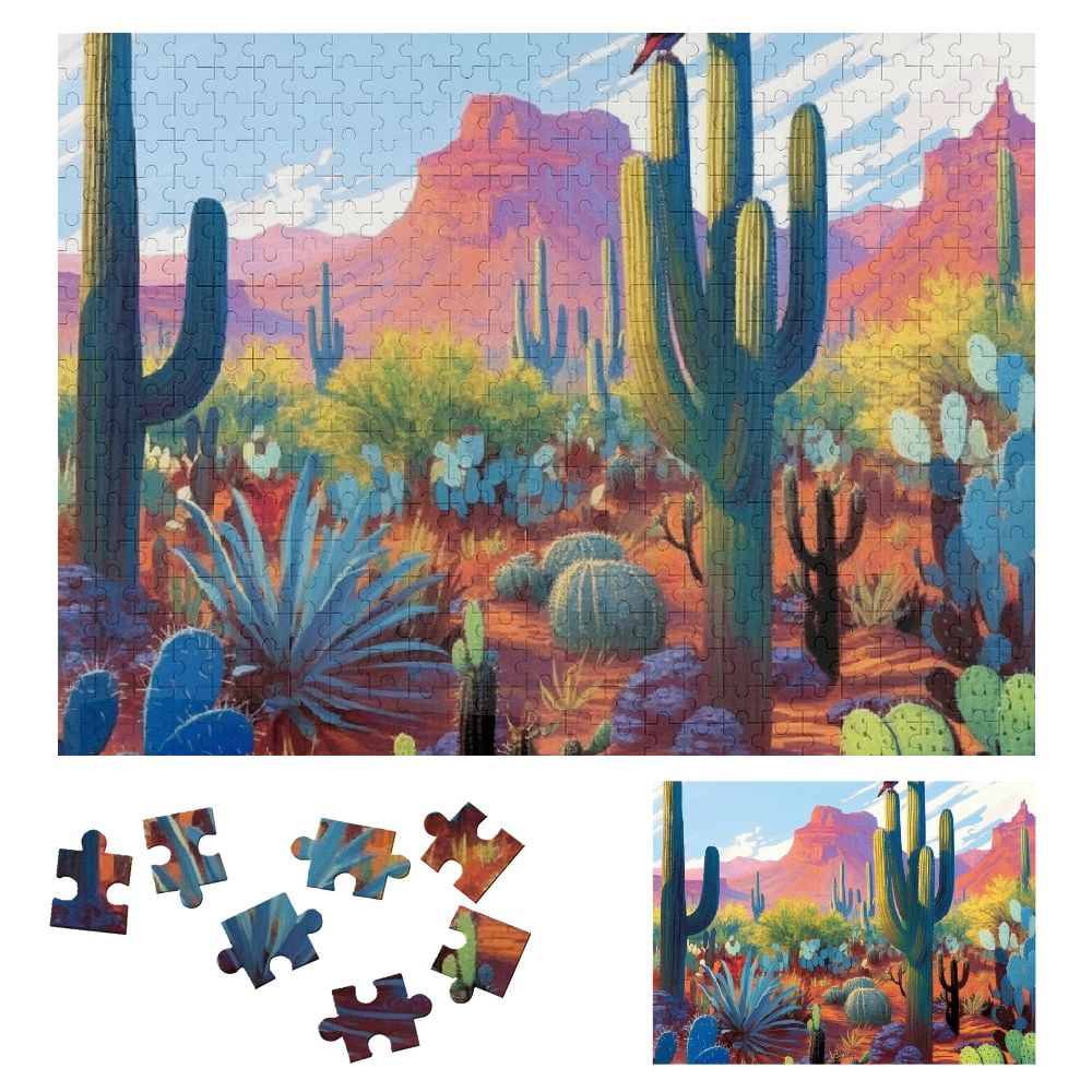 Feiri Cactus Bird Wooden Jigsaw Puzzle Horizontal Style Eco-friendly ...