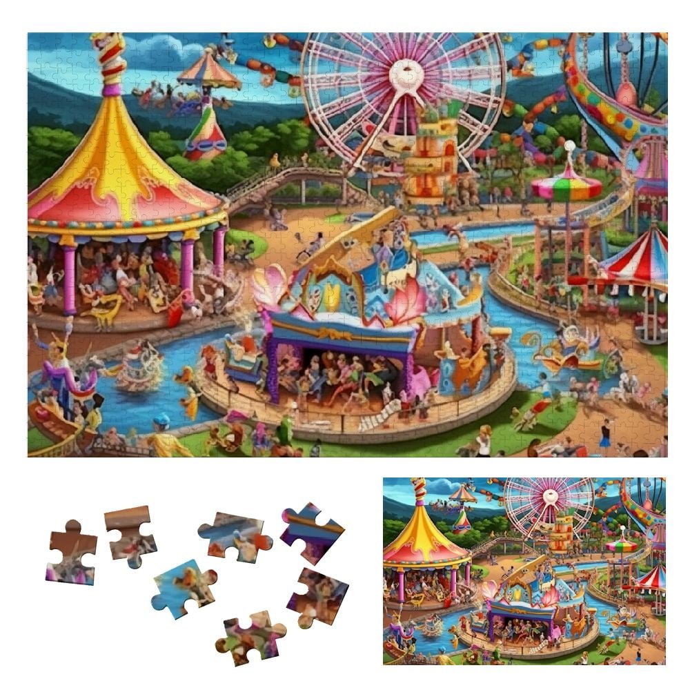 Feiri Carnival Rides Carousel Wooden Jigsaw Puzzle Horizontal Leisure ...