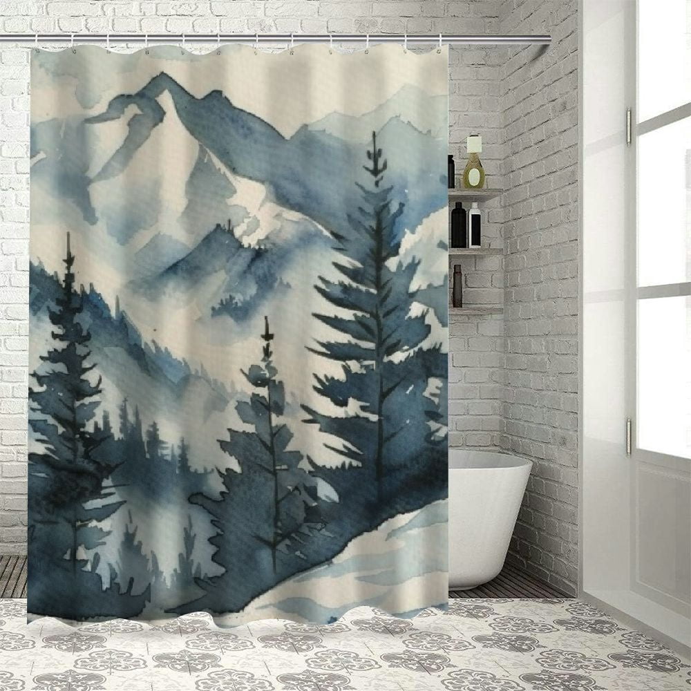 CMMY Chic Modern Bathroom Decor Waterproof Shower Curtain Foggy ...