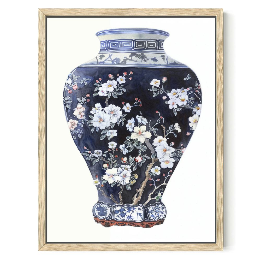 Feiri Chinoiserie Porcelain Vases Watercolor Antique Blue White Chinese ...