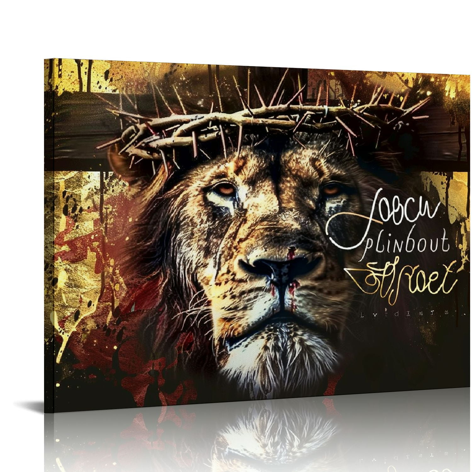 Feiri Christian Wall Art Lion of Judah Canvas Wall Art Jesus poster Religious Inspirational ...