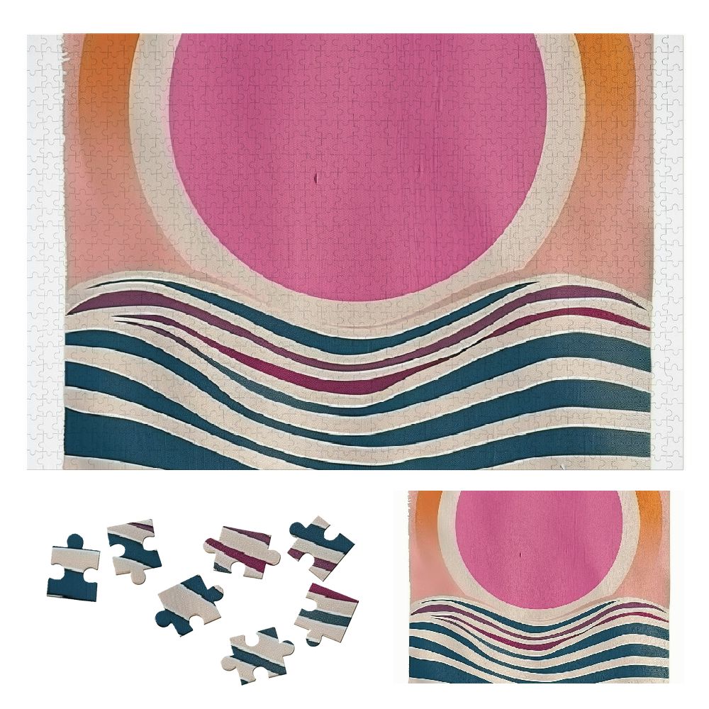 Feiri Circle Wavy Lines Wooden Jigsaw Puzzle 1000 Pieces 1000 PCS ...