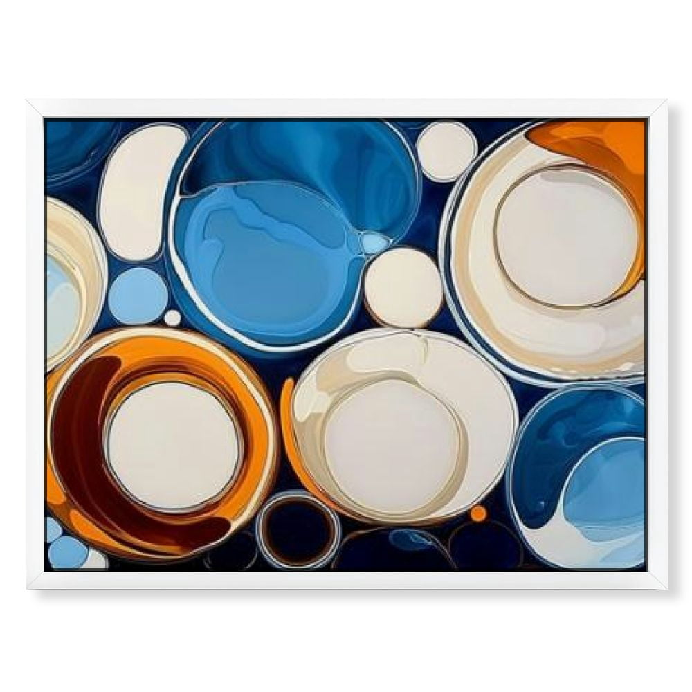 Feiri Circles 16x12in / 20x16in Canvas Wall Art White Border Decor ...