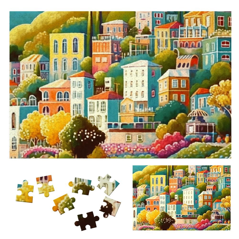 CMMY Cityscape, Lake, Mountains Wooden Puzzle Horizontal Impossible ...