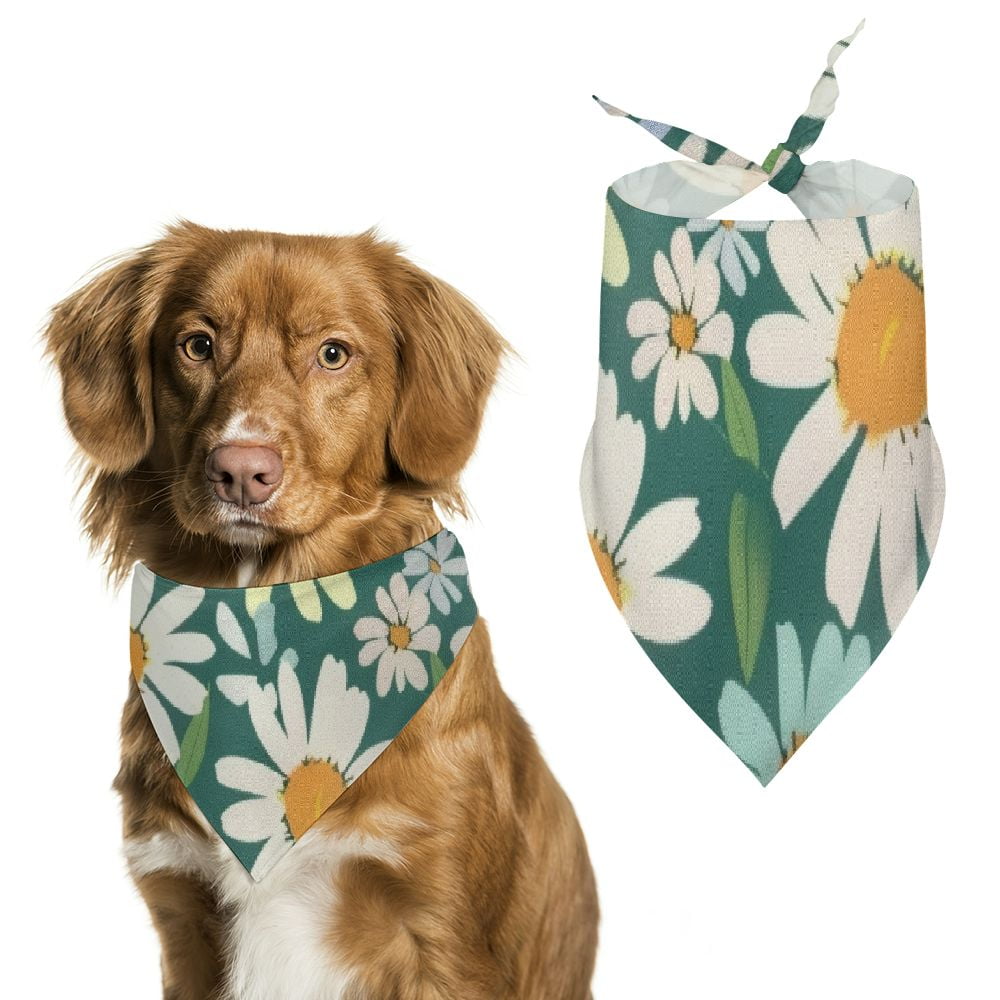 Feiri Daisies Pet Scarf Triangle Dog Kerchief Washable Print Bandana ...