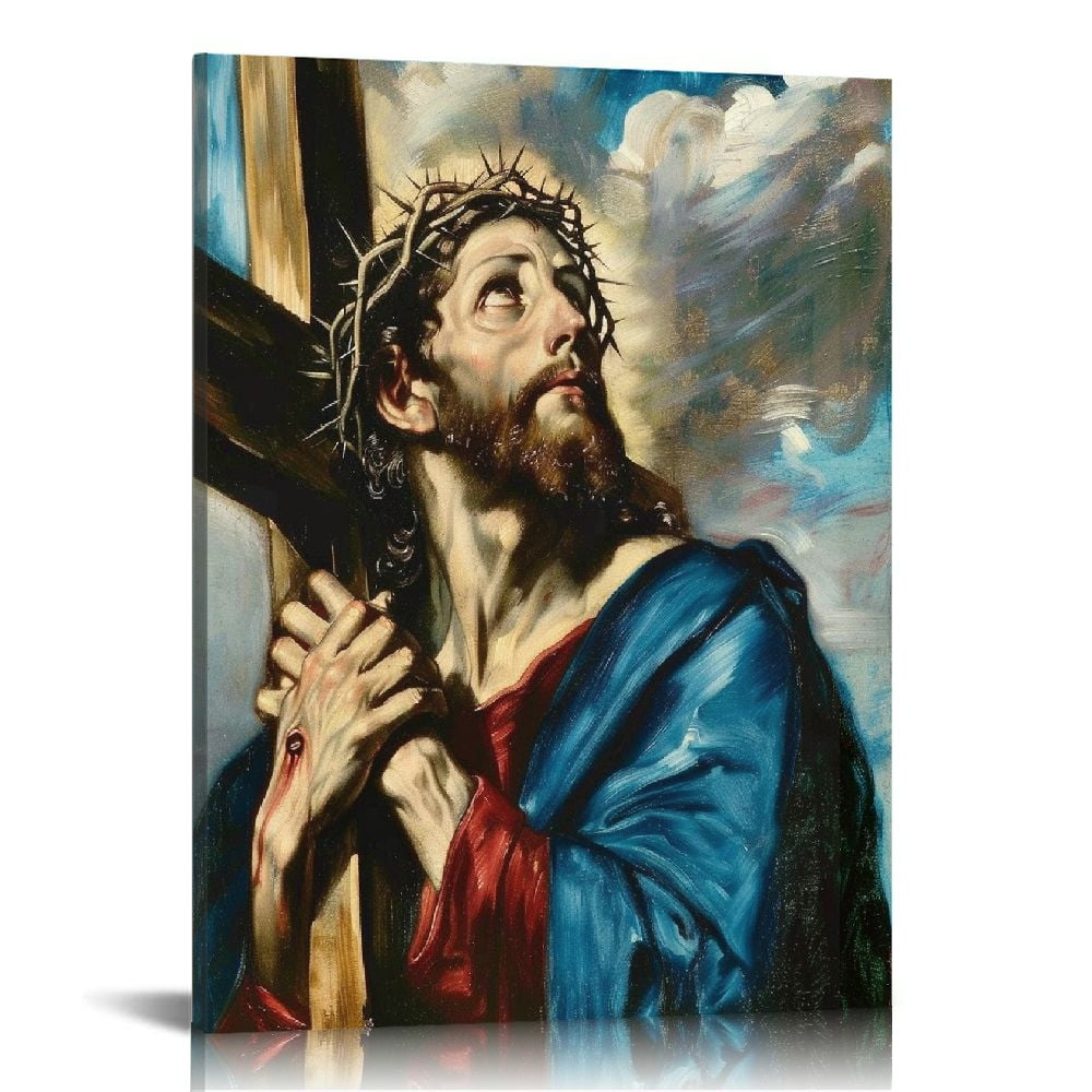 Feiri El Greco Art Print - Christ Carrying the Cross Poster - Jesus Canvas Wall Art - Modern ...