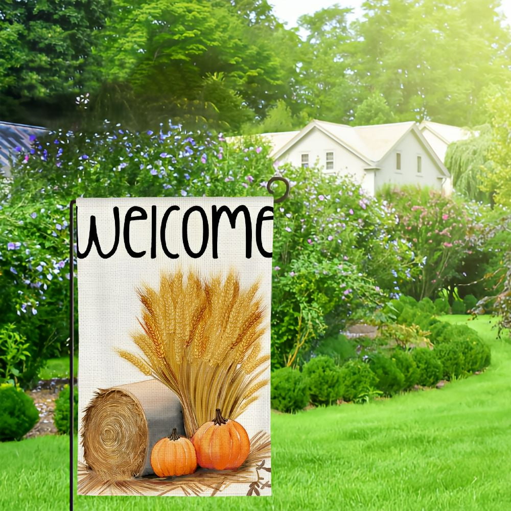 Feiri Fall Welcome Garden Flags for Outside Double Sided, Autumn Paddy ...