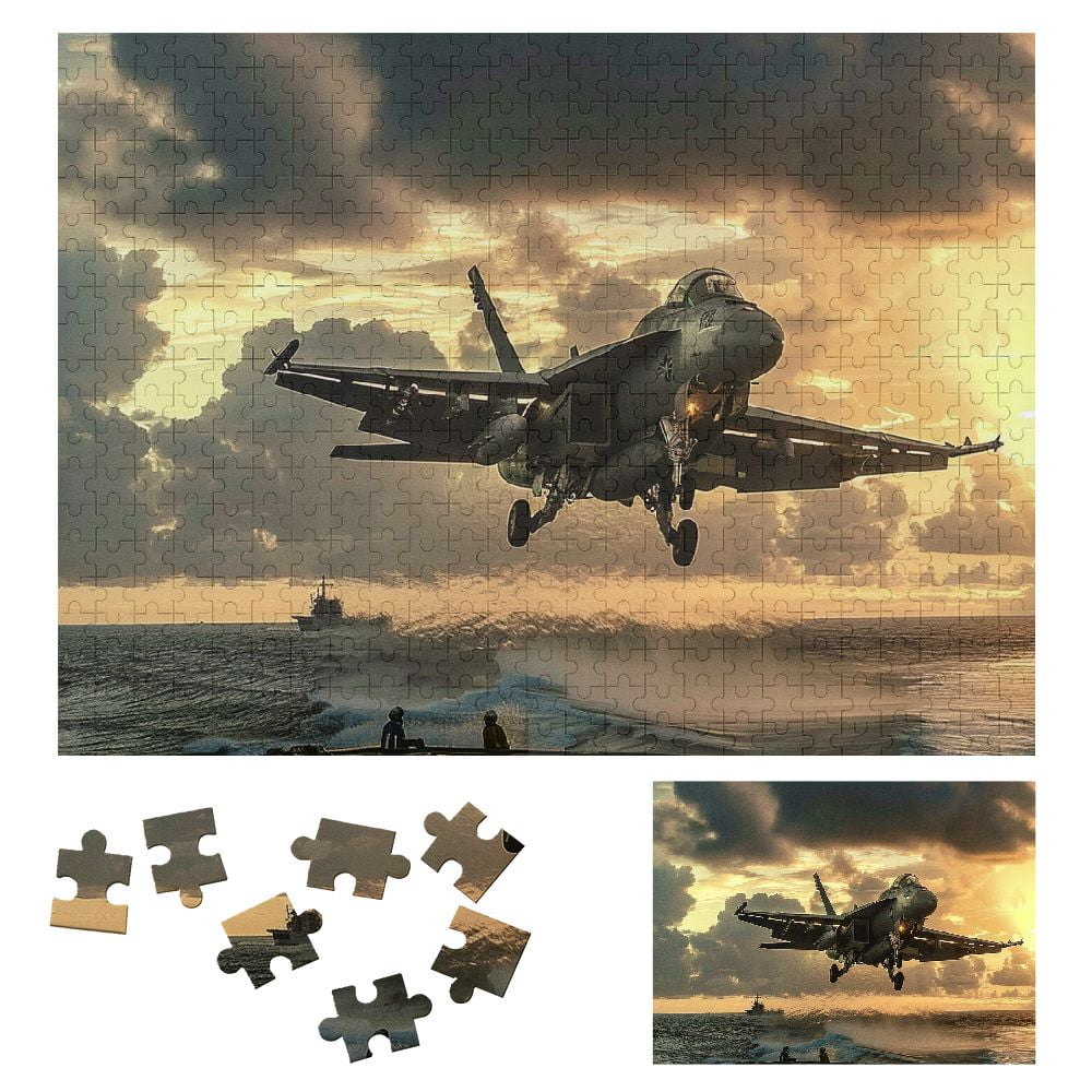 Feiri Fighter Jet Ocean Ship Wooden Jigsaw Puzzle Leisure Game Toy Gift ...