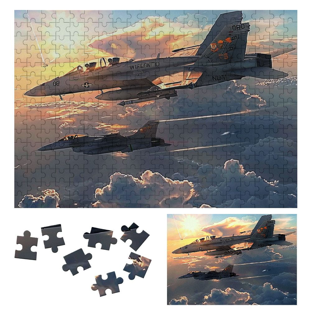 Feiri Fighter Jets Sky Clouds Challenging Difficult Wood Puzzle for ...