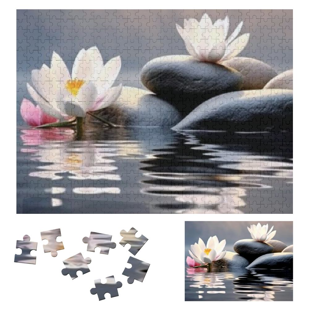 CMMY Flowers Water Rocks Wooden Jigsaw Puzzle Challenging Difficult ...