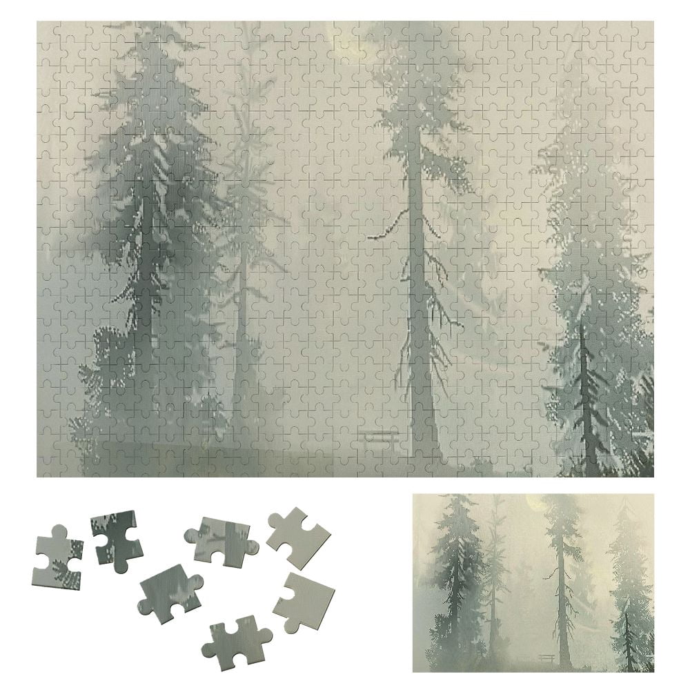 Feiri Foggy Forest Fir Tree Nature Landscape Abstract Forest Farmhouse ...