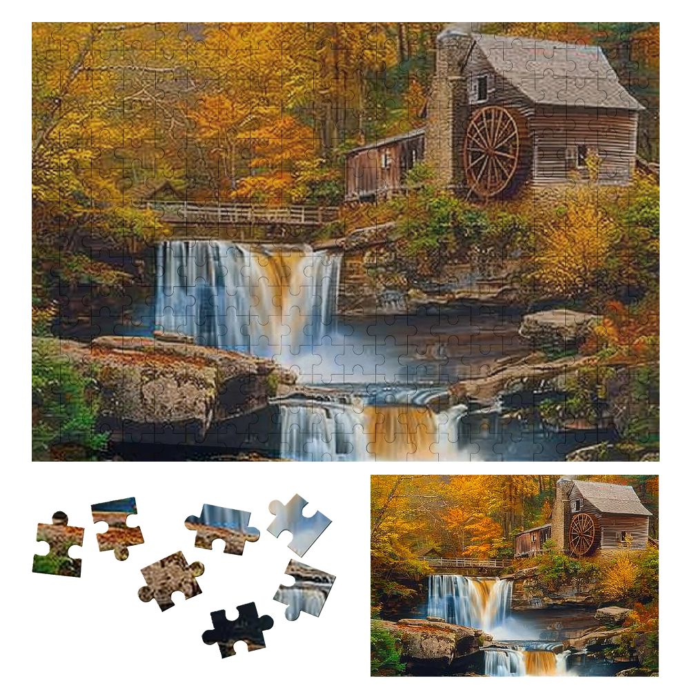 Feiri Glade Creek Grist Mill During in Fall & Blue Ridge Parkway Linn ...