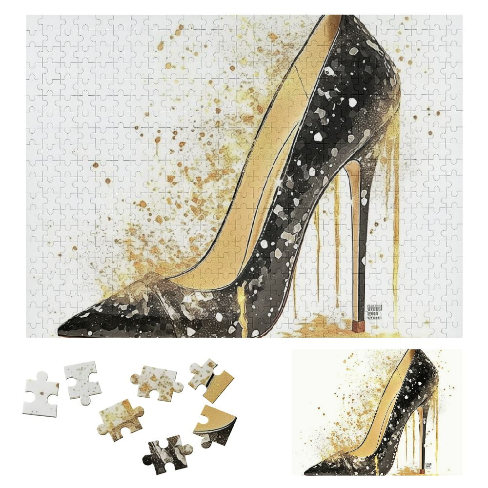 Feiri Glittery High-Heeled Shoes Wooden Jigsaw Puzzle Gift 500 PCS ...