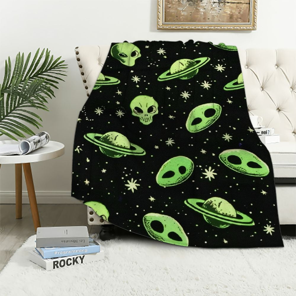 Feiri Green Alien Universe Wondrous Cosmos Planet and Stars Throw ...
