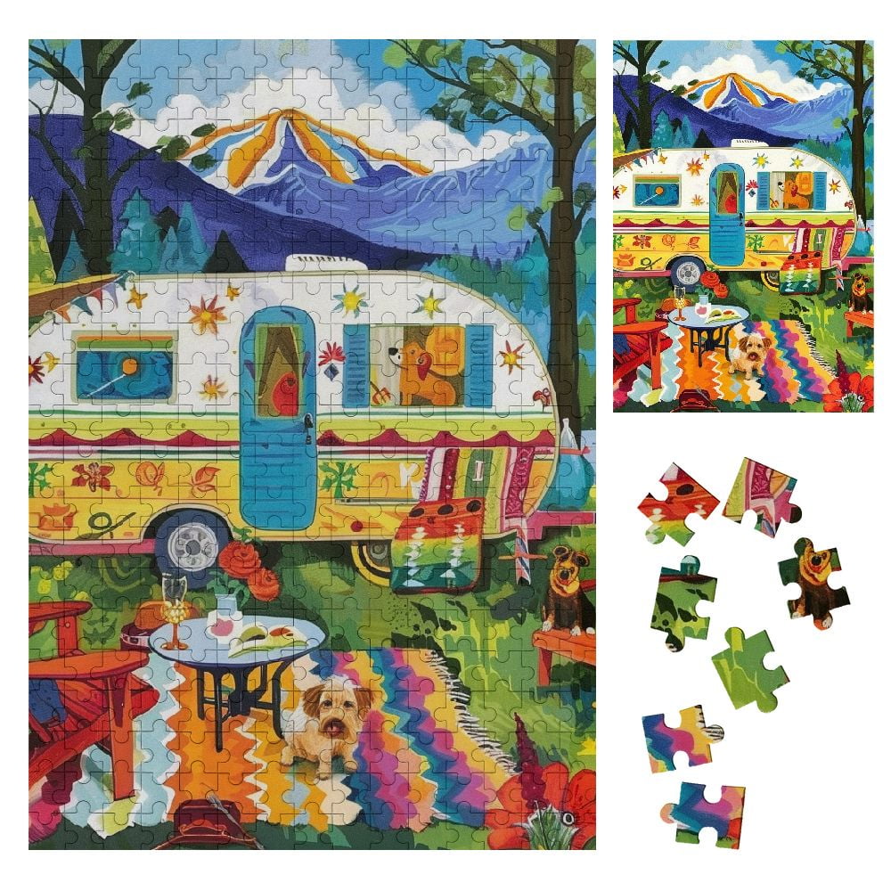 Feiri Happy Camper - Lake Camper - Oversized 300 Piece Jigsaw Puzzle ...