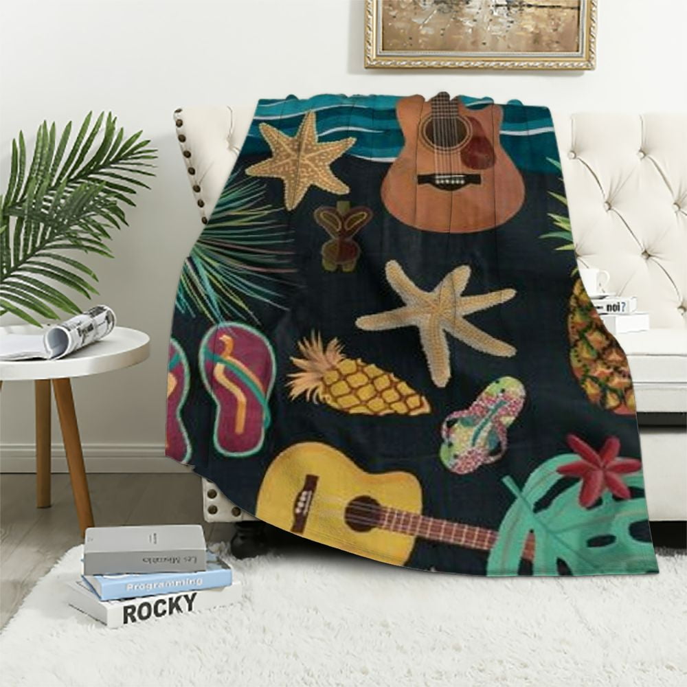 Feiri Hawaiian Style Symbols Blanket for Couch Bed Throw Blanket ...