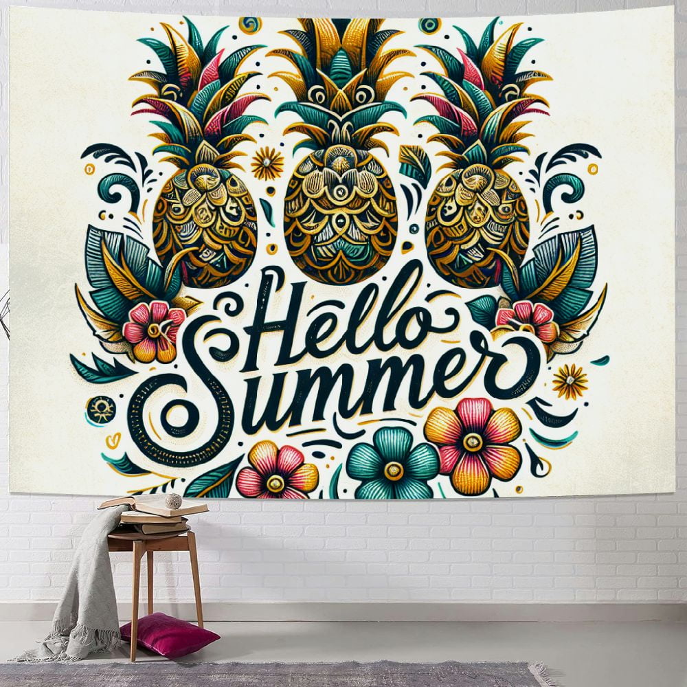 Feiri Hello Summer Pineapple Decorative Rectangle Pineapple Lumbar ...