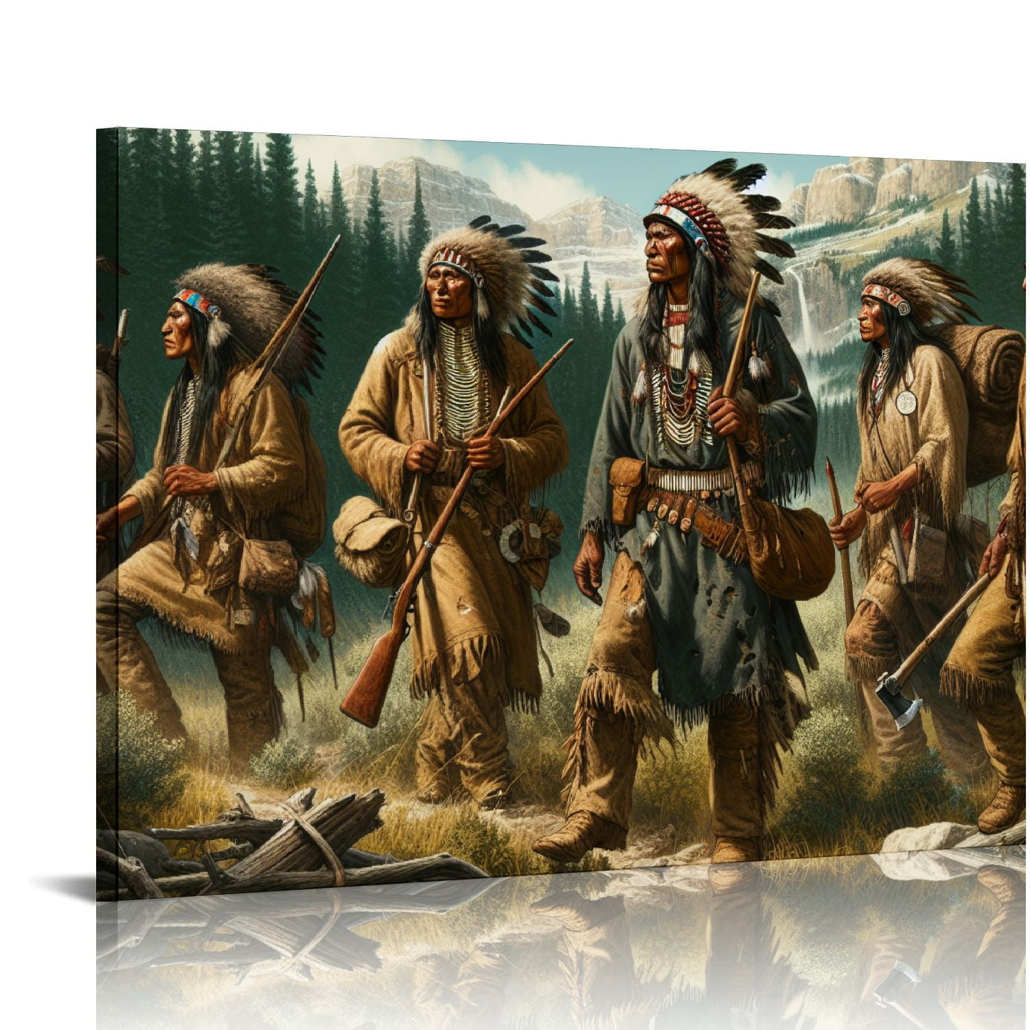 Feiri Indian Warrior Wall Art Canvas Prints, Native American Decor ...