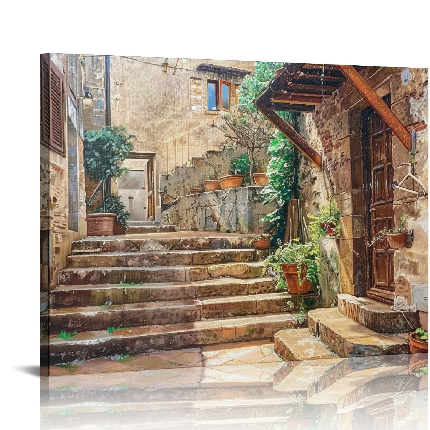 Feiri Italian Hanging Painting, Old Mediterranean Streetscape with ...