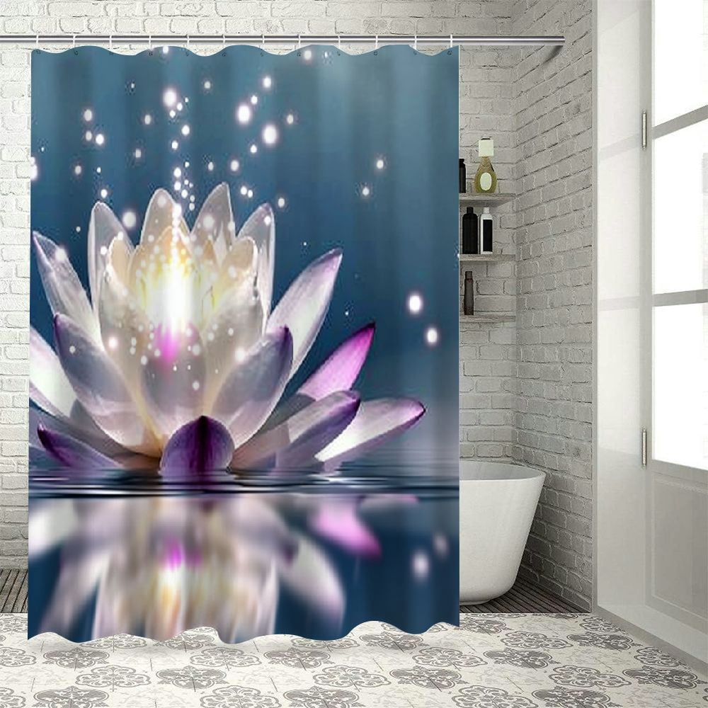 CMMY Lotus Flower Zen Pictures Floral Blooming Painting Bathroom Shower ...