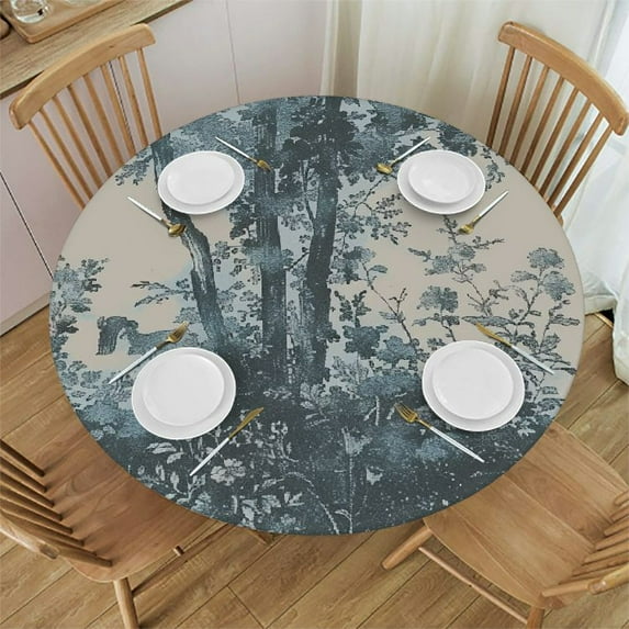 Feiri Man Woman Forest Round Table Cloth 100% Polyester Fiber ...